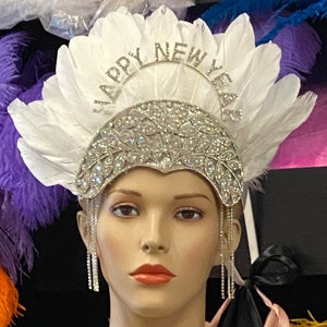 Happy NEW YEAR Iridescent Crystal Crown Elegant UNIQUE Happy New Year ...