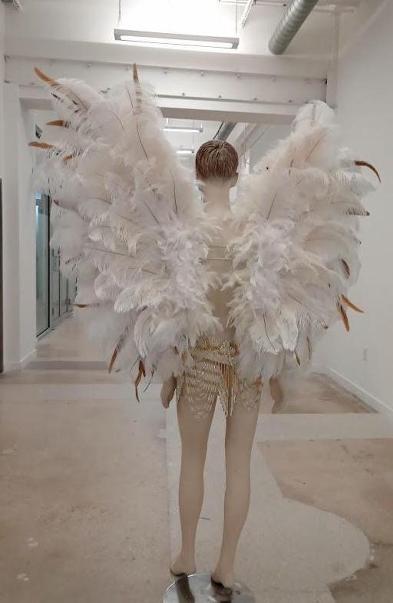 Feather Angel Wings Costume - Adult Cosplay Wings for Halloween ...