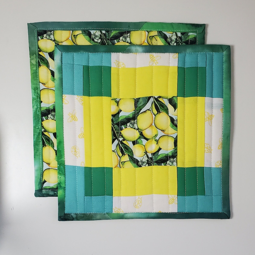Turquoise Lemon Trivets/pot Holders - Etsy