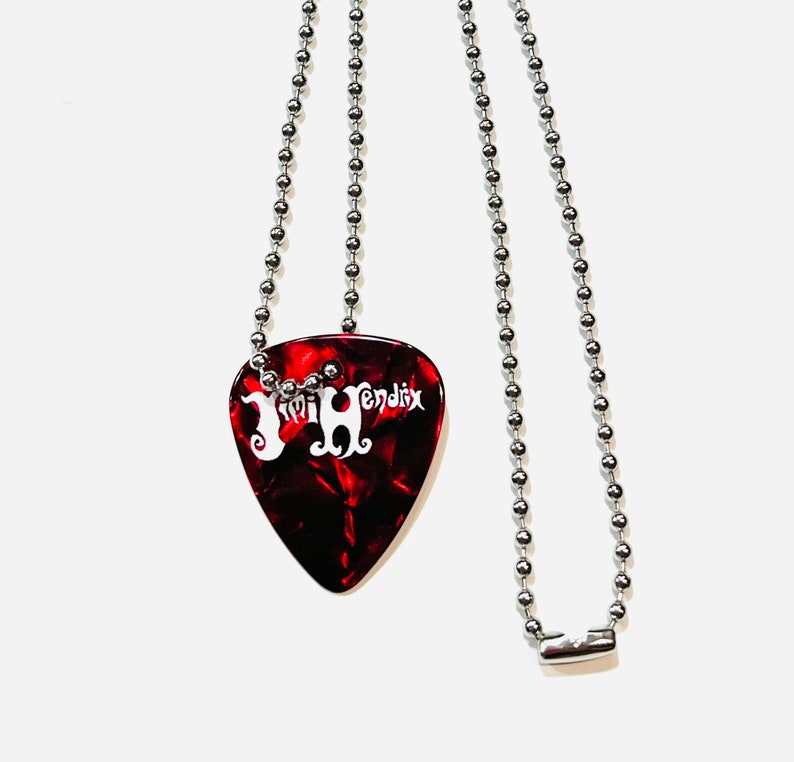 Jimi Hendrix ROCK BAND NECKLACE 20 Inches Stainless Steel Guitar Pick ...