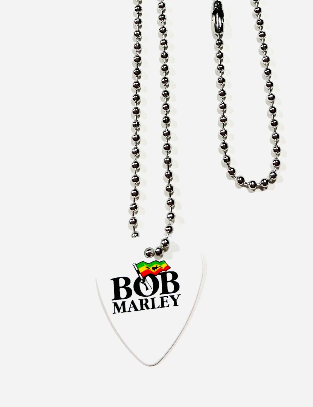 Bob Marley REGGAE BAND NECKLACE 20 Inches Stainless Steel Guitar Pick ...