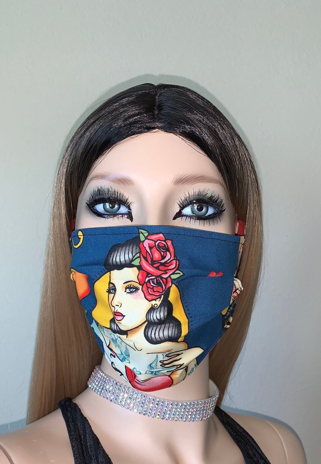 Lady Luck Tattoo Face Mask - Etsy