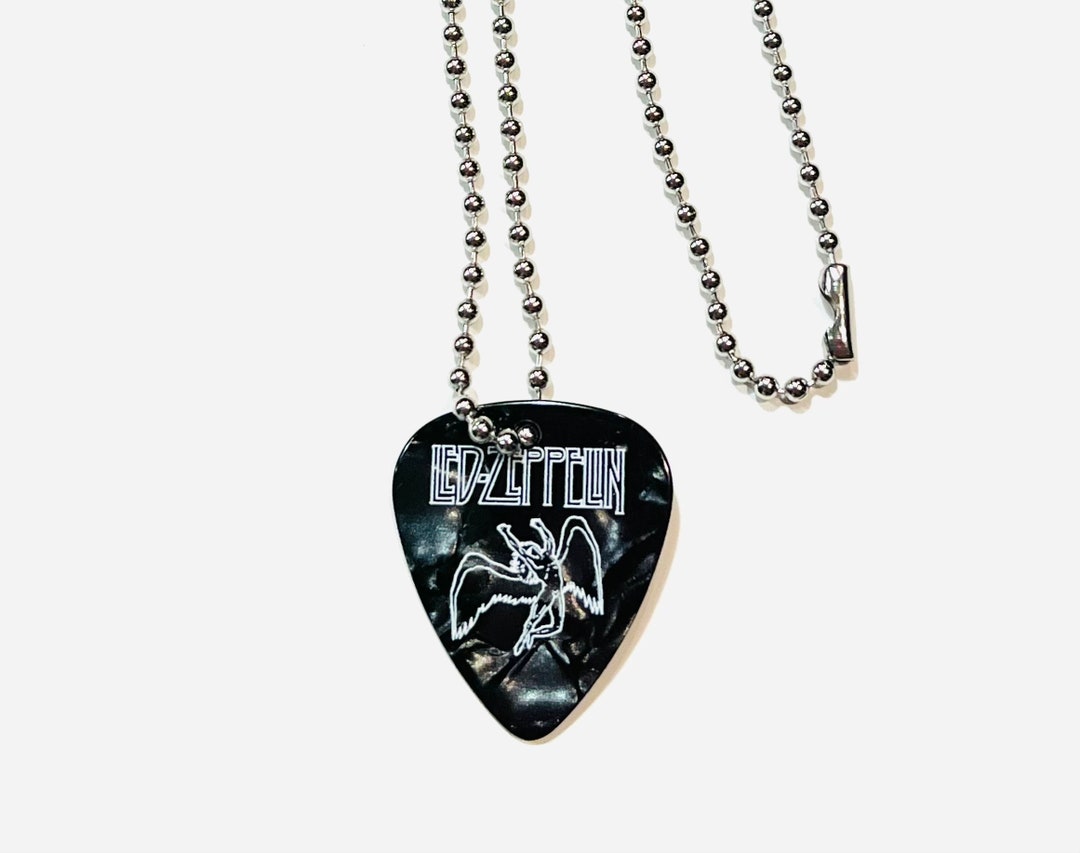 Led Zeppelin METAL BAND NECKLACE 20 Inches Stainless Steel Guitar Pick ...