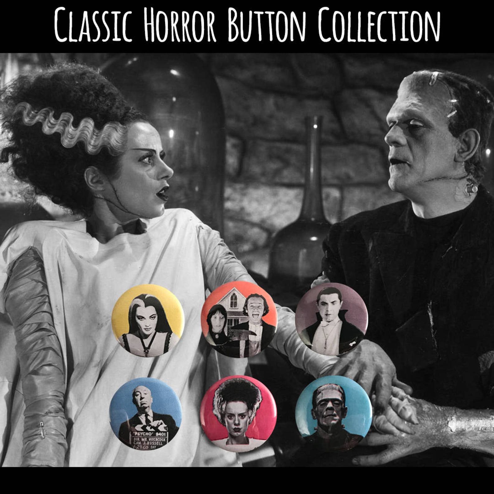 Frankenstein The Bride Dracula Psycho Hitchcock Lily | Etsy