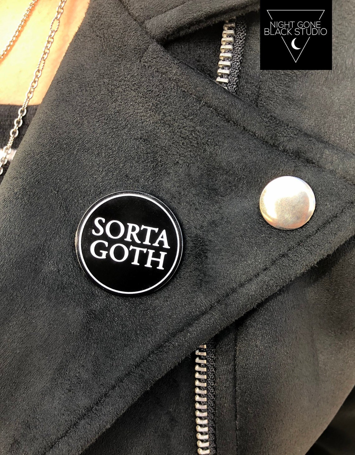 Sorta Goth Enamel Pin Goth Enamel Pin Goth Pin - Etsy