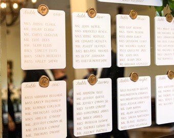 Vellum Seating Chart Cards With Wax Seal, Unique Table Assignment ...