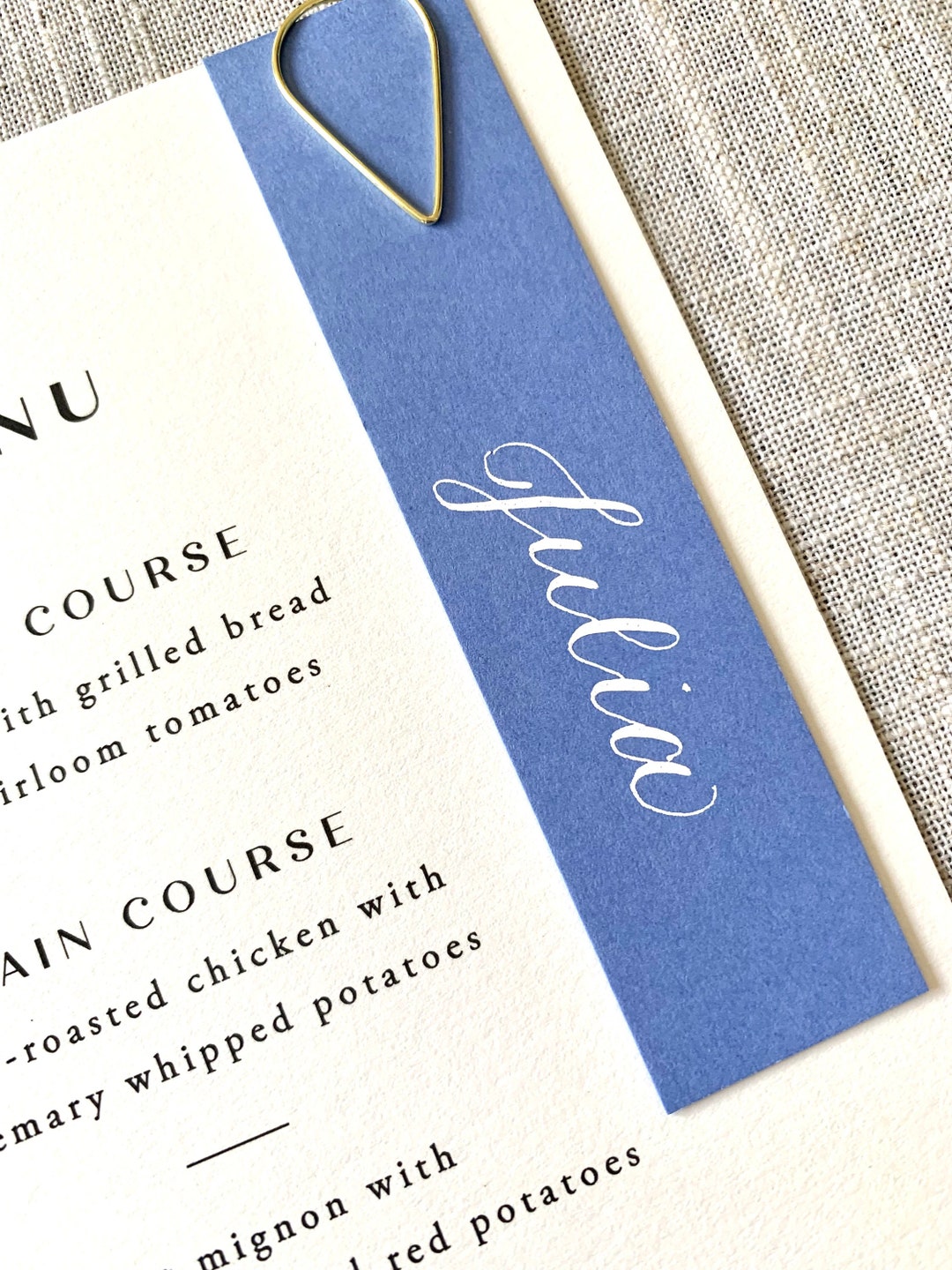 Menu Place Card Calligraphy - Etsy