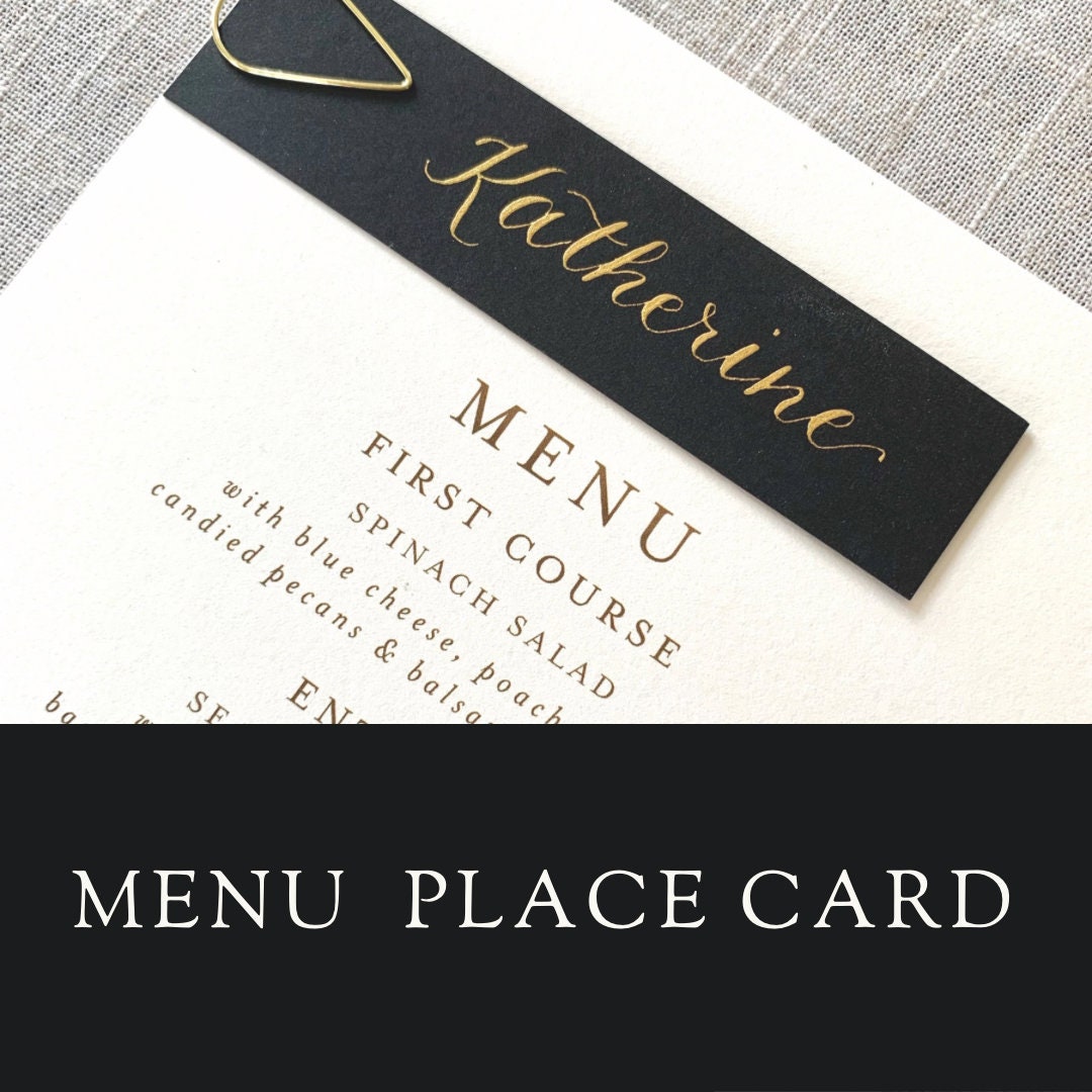 Menu Place Card Calligraphy - Etsy