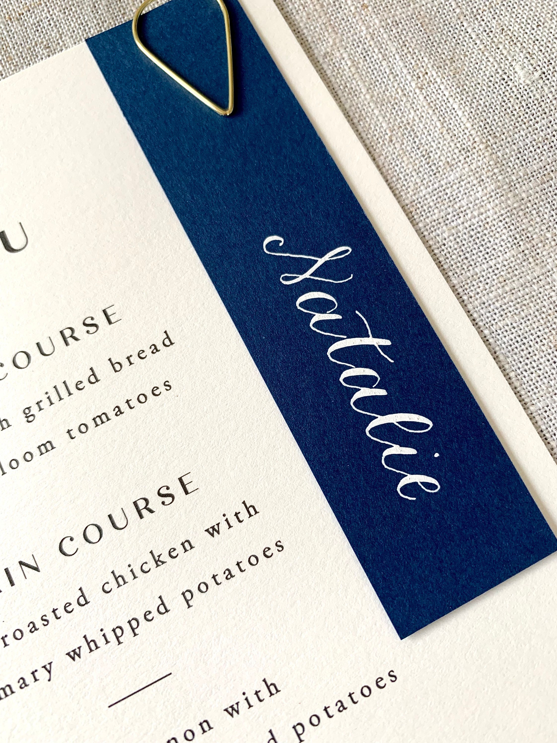 Menu Place Card Calligraphy - Etsy