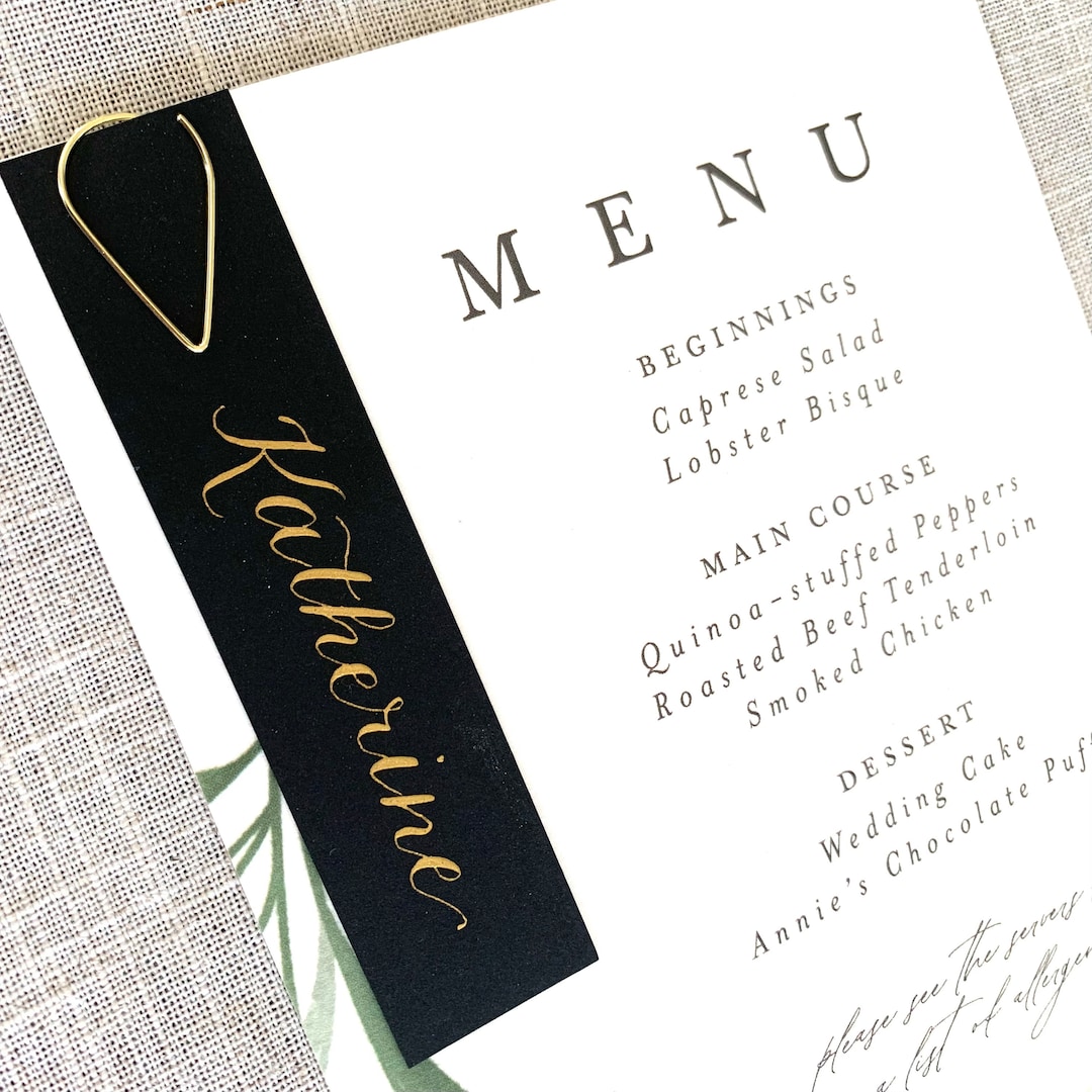 Menu Place Card Calligraphy - Etsy