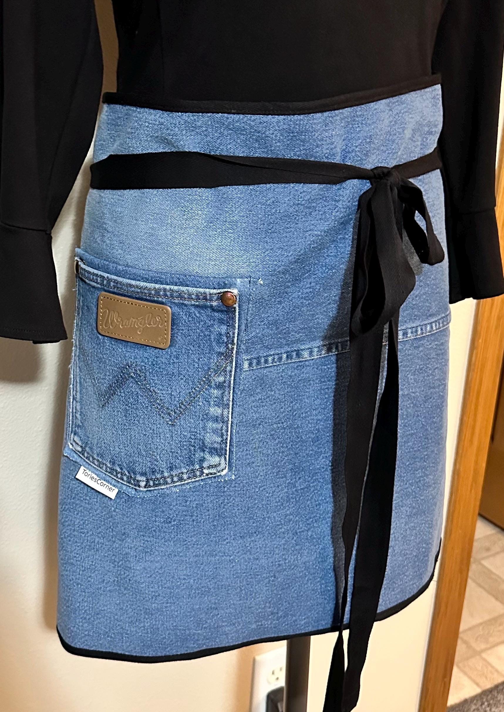 Upcycled Denim Apron. Two of a Kind!!! - Etsy