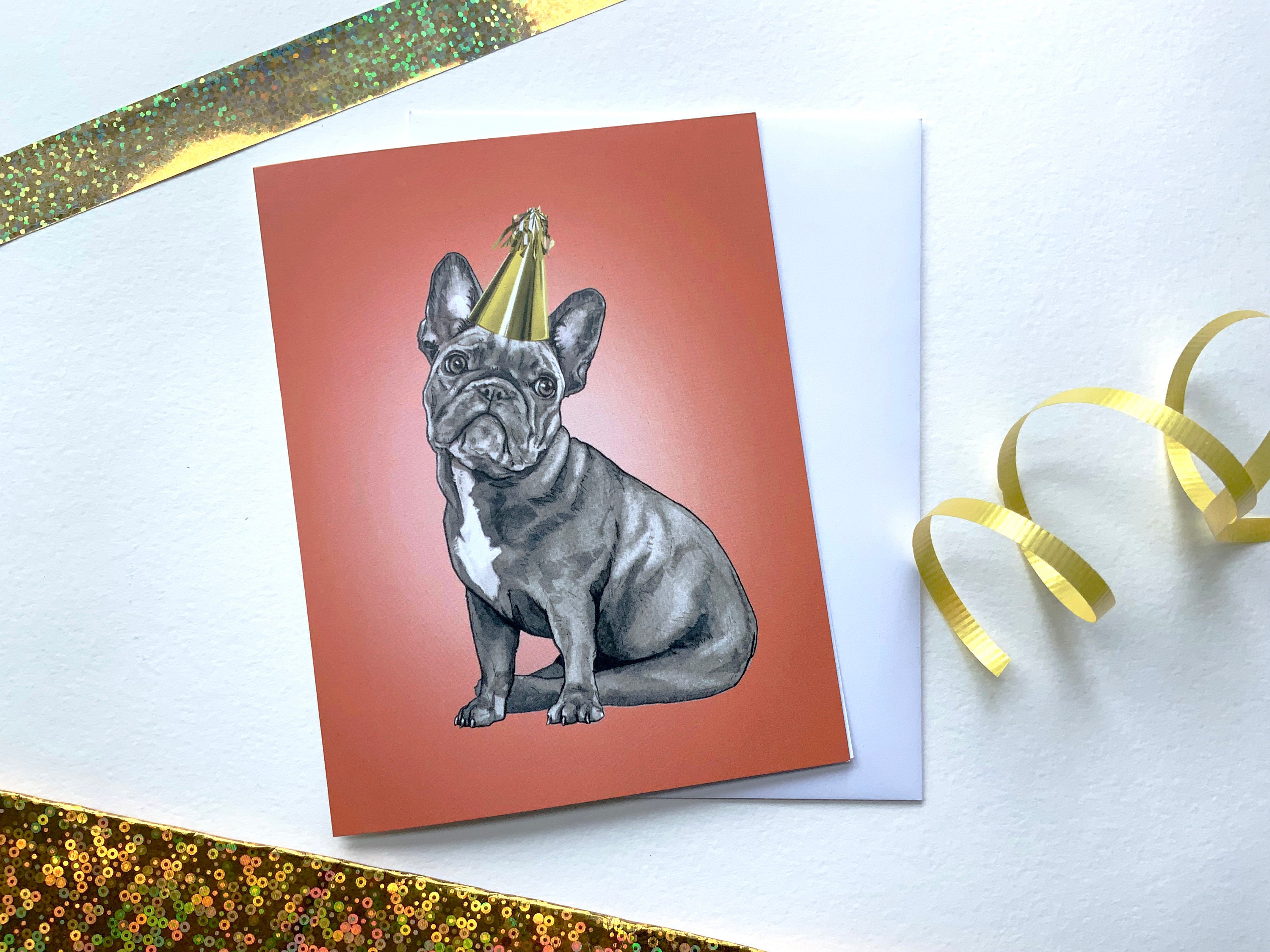 Frenchie Birthday - Birthday Card - Dog Card - Frenchie Card - Frenchie ...