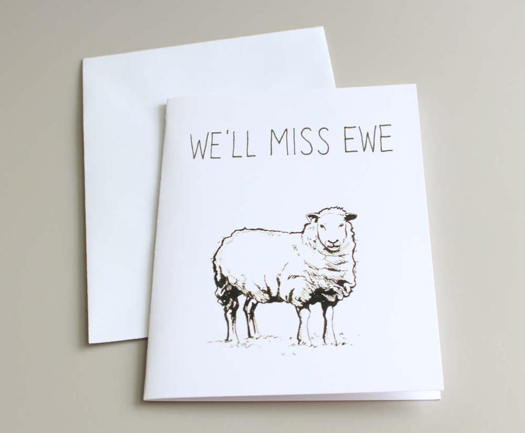 Going Away Card, Farewell Card, Sheep Card, Farm Card, Sheep ...