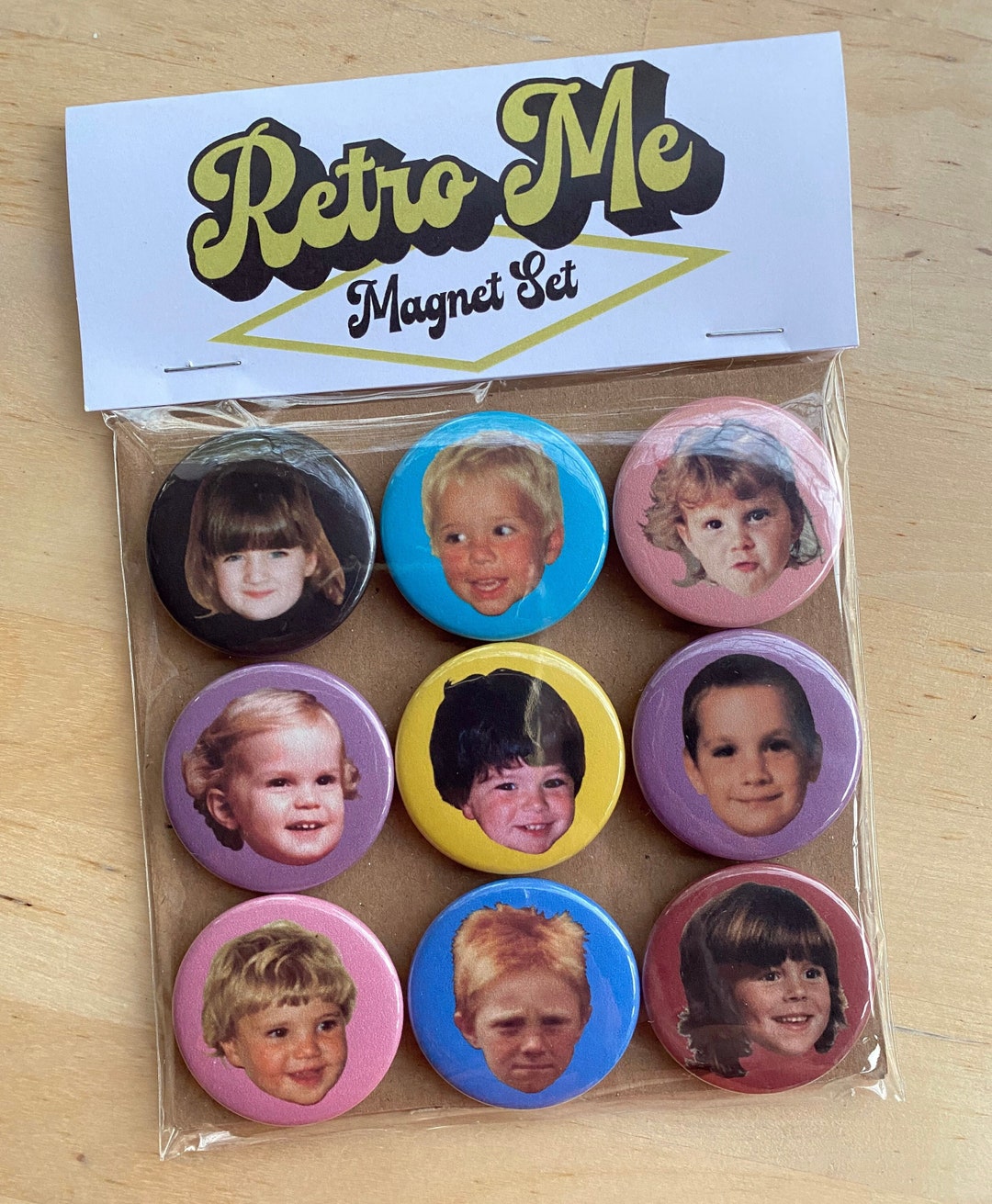 Retro Me Magnet Set, Family Photo Magnet, Friend Photo Magnet ...