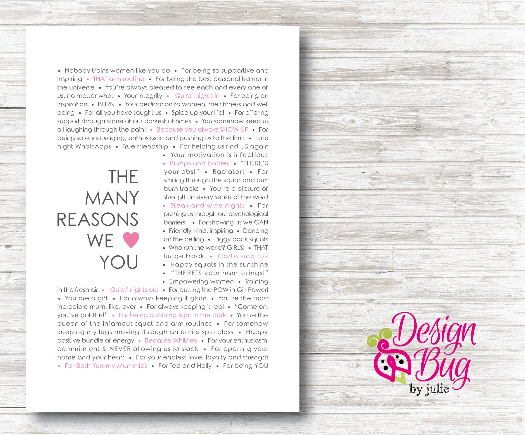 Many Reasons We Love You Poster | Etsy