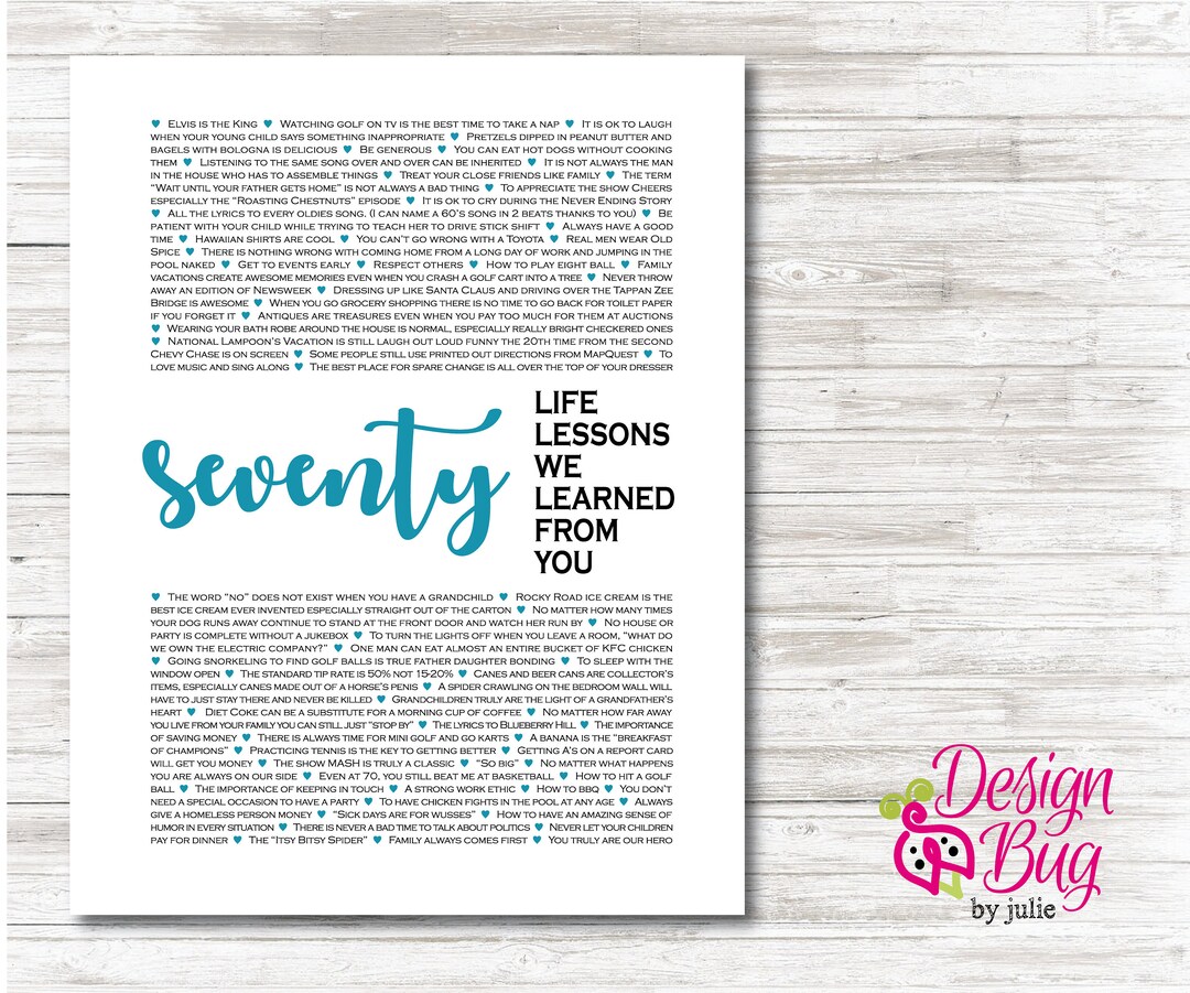 Life Lessons We Learned From You - Poster - Etsy