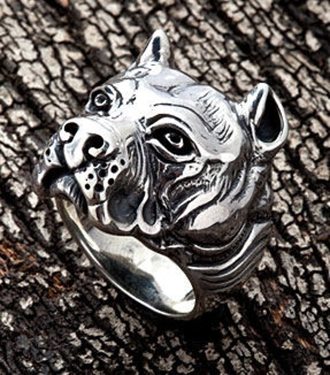Fatboy Silver 925 Sterling Silver PITBULL RING Dog Pug Bulldog | Etsy