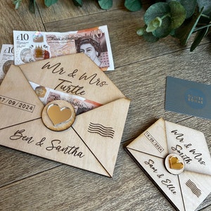 Personalised Wedding Money Envelope | Wedding Money Wallet | Wooden ...