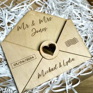 Personalised Wedding Money Envelope | Wedding Money Wallet | Wooden ...