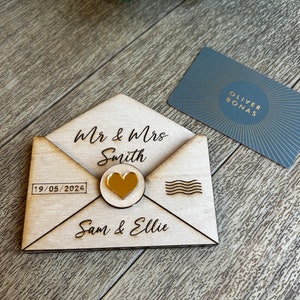 Personalised Wedding Money Envelope | Wedding Money Wallet | Wooden ...