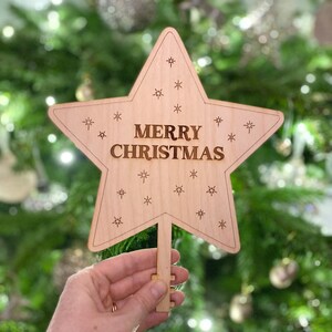 Personalised Scandi Wooden Christmas Tree Topper - Etsy