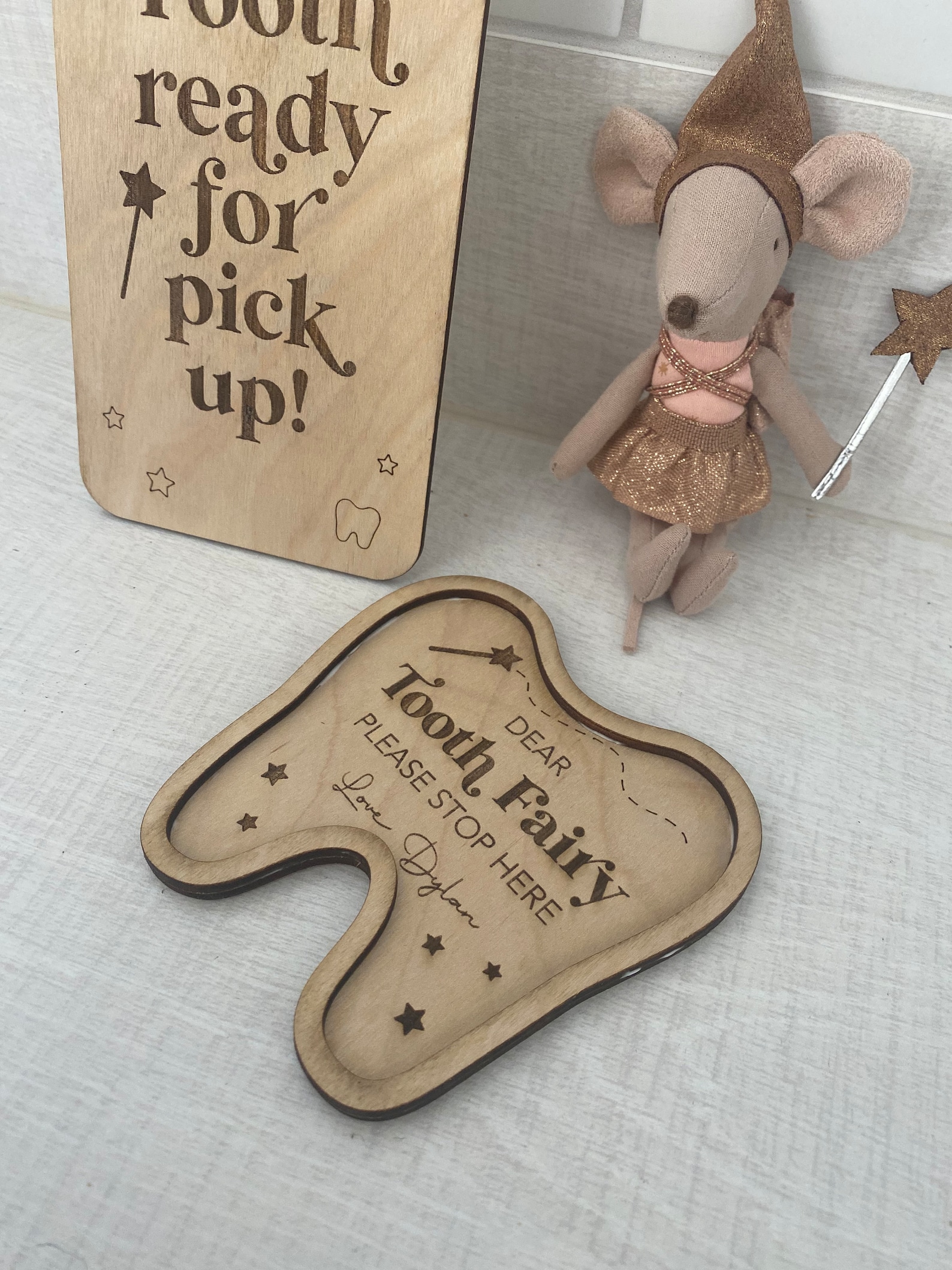 Tooth Fairy Stop Here Door Hanger Sign and Coin Tray - Etsy