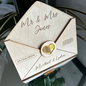 Personalised Wedding Money Envelope | Wedding Money Wallet | Wooden ...