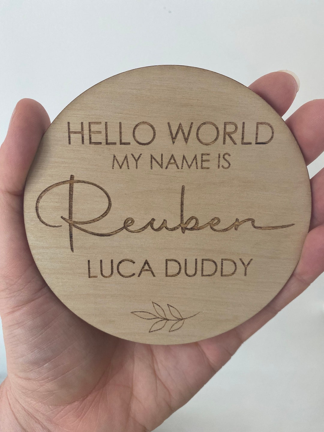 Hello World My Name is Sign | Personalised Baby Arrival Sign | Engraved ...