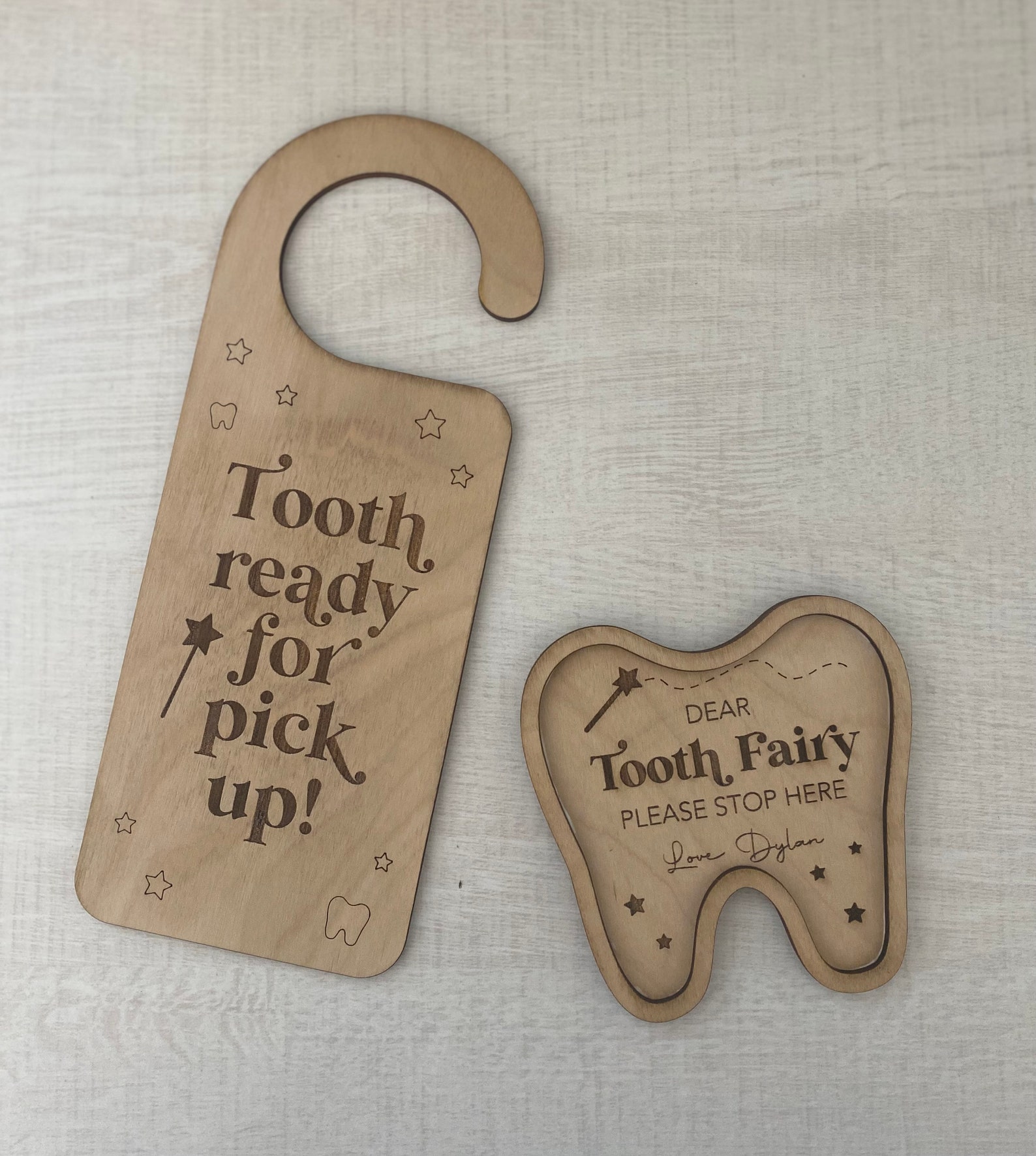 Tooth Fairy Stop Here Door Hanger Sign and Coin Tray - Etsy