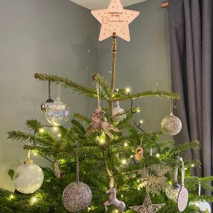 Personalised Scandi Wooden Christmas Tree Topper - Etsy