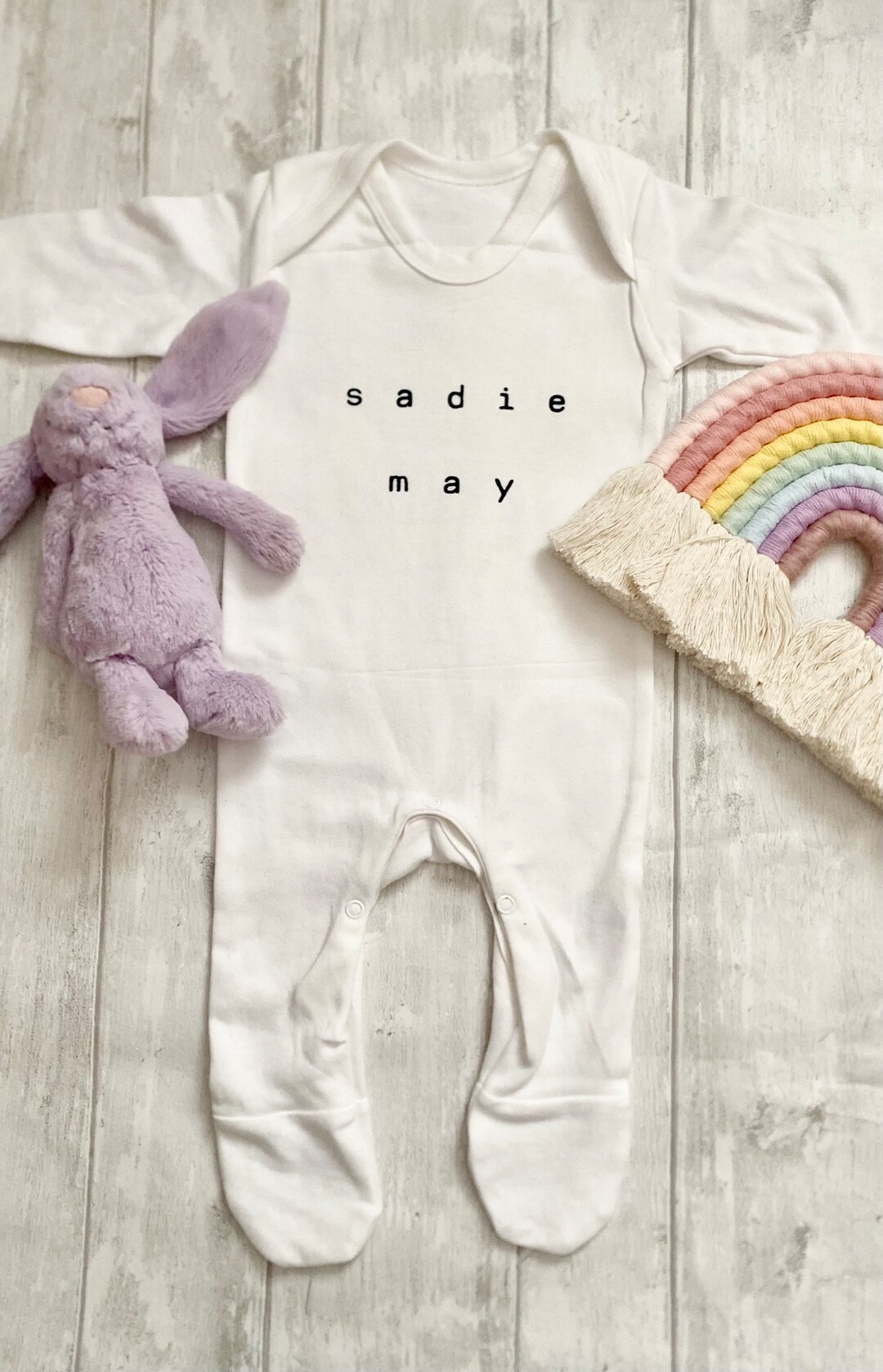 Personalized Baby Sleepsuit | 100% Cotton Baby Grow - Etsy