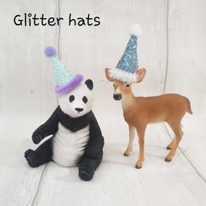 Mini Party Hats & Glitter Crowns for Animal Cake Toppers - Etsy