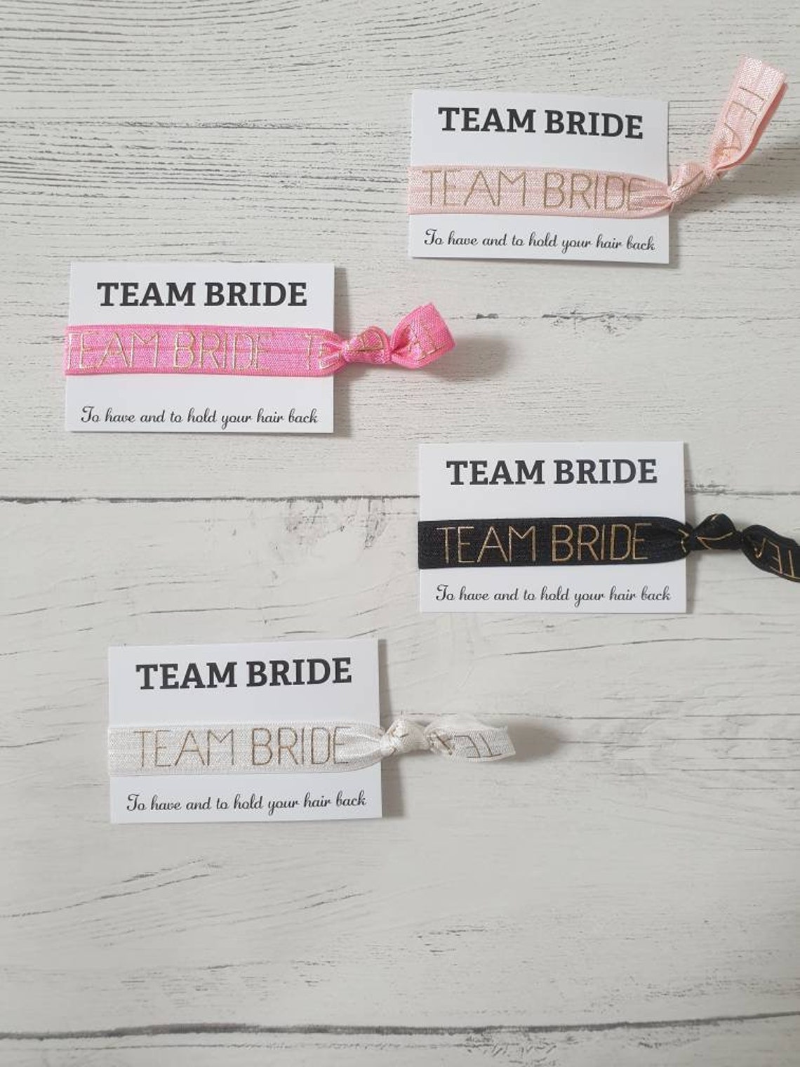 Team Bride Elastic Hair Tie / Wrist Band / Hen party Favour | Etsy