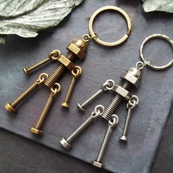 Robot Keychain - Etsy