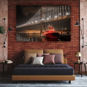 Bay Bridge at Night Print, Night Cityscape, Large Wall Art - Etsy