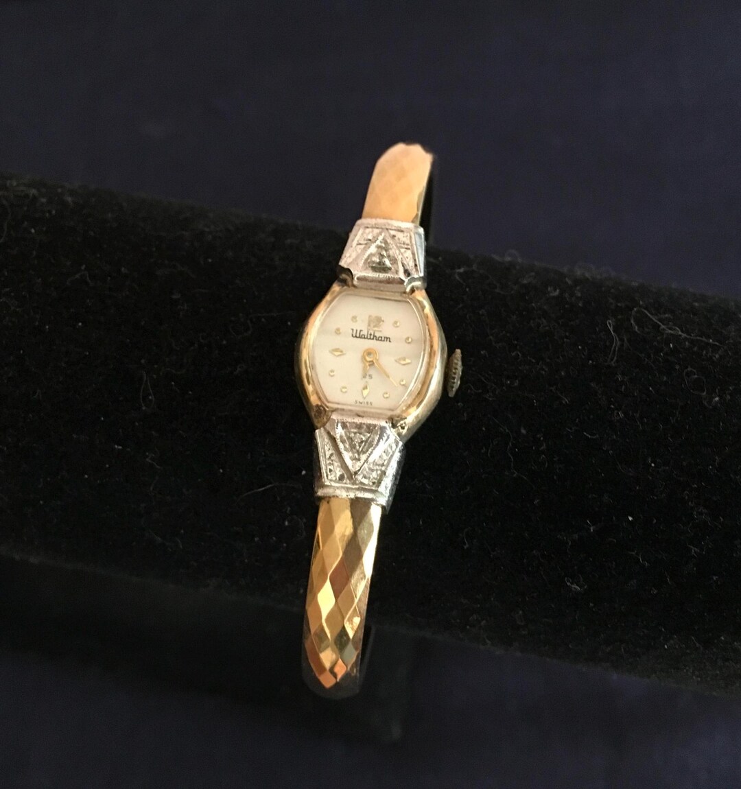 Waltham Hinged Bracelet Watch 10K GF - Etsy