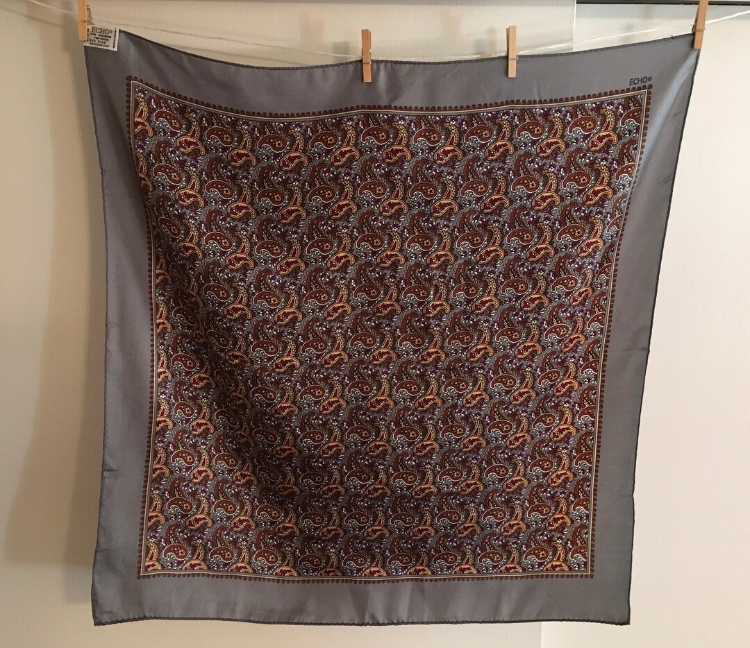 ECHO Gray Paisley Scarf - Etsy