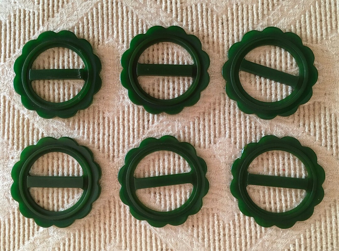 Set of Six Green Plastic Vintage Belt Buckles - Etsy