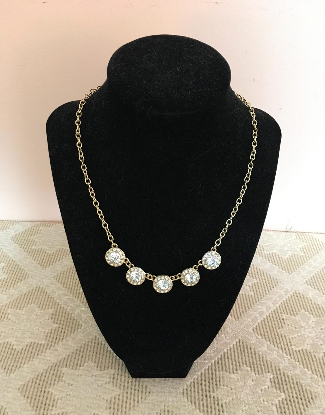 Five Stone Sparkle Necklace - Etsy