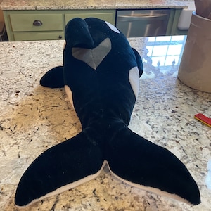 HUGE Vintage 31 Seaworld Killer Whale Orca Shamu Plushie Stuffed Animal ...