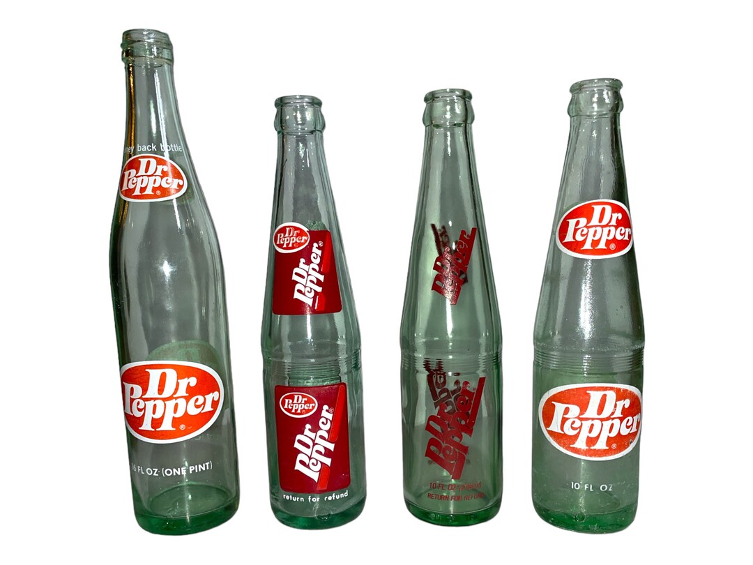 Set of 4 Different Dr. Pepper Soda Bottles- 1980s- 90s, Waco, Texas ...