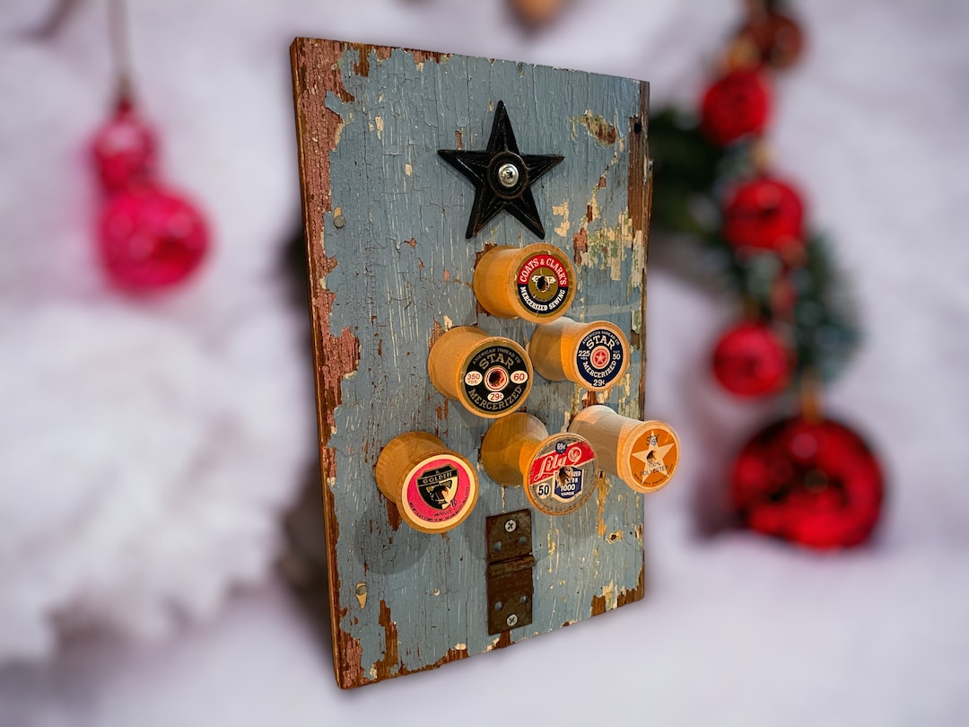 Vintage Sewing Thread Spool Christmas Tree - Junk Tree, Repurposed ...