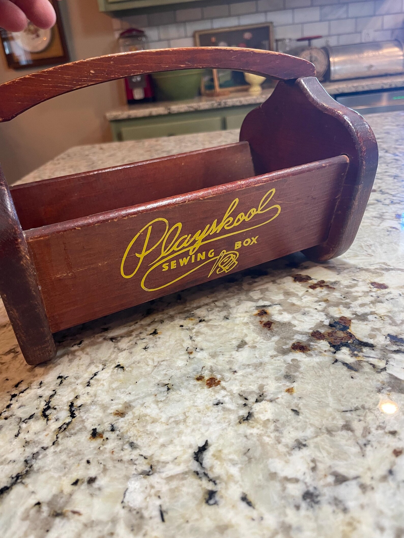 Vintage Playskool Sewing Box Great Graphics Spool, Needle, Thread ...