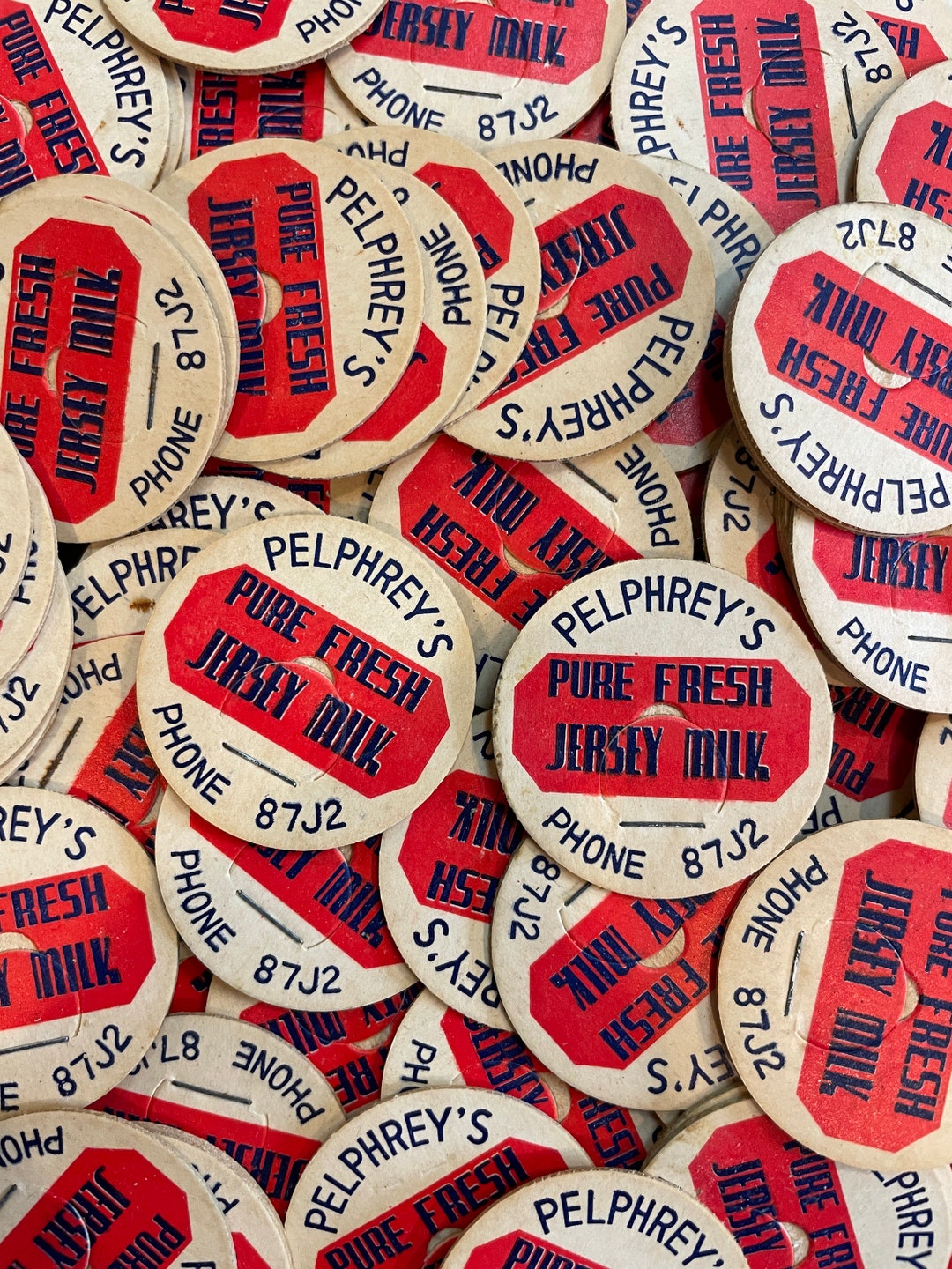 Set of 20 - Phelphrey’s Dairy Pure Fresh Jersey Milk Bottle Cap - Phone ...