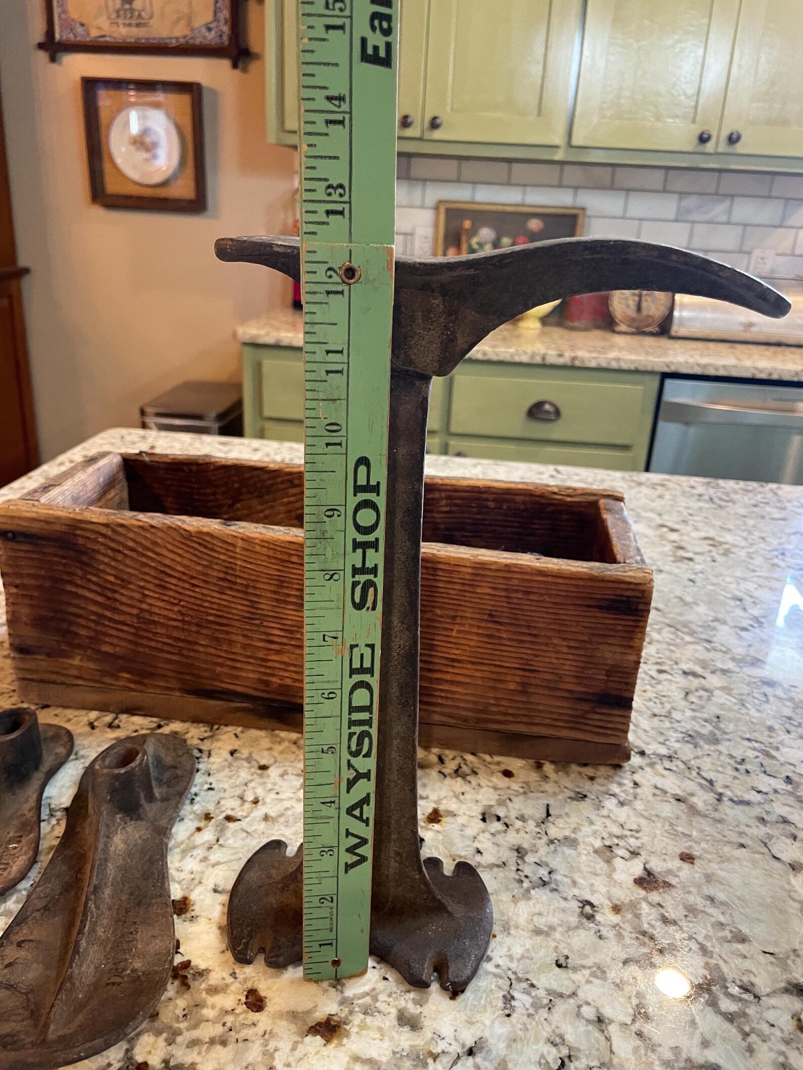 Antique Cobbler Set - 4 Sizes of Shoes, Stand, and Rustic Wooden ...