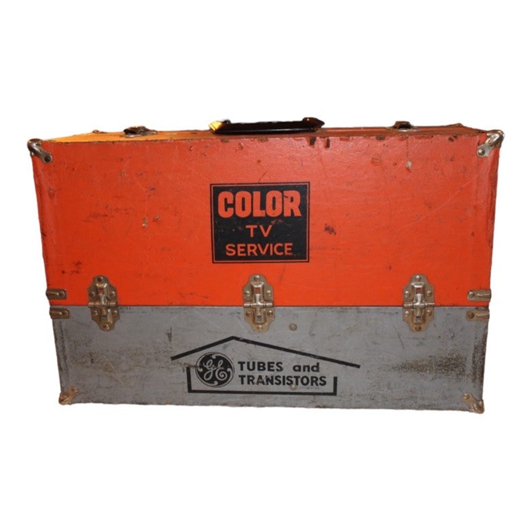 General Electric GE Color TV Tubes and Transistors Repairman Box Orange ...