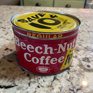 Beech-nut Coffee Tin Can 10 Cent off Regular Price Variation - Vintage ...