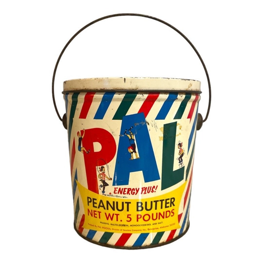 PAL Peanut Butter Tin Can Pail - Energy Plus, 5 Pounds, Vintage ...