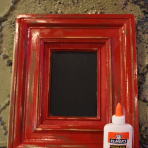 Red Chalk Board With Chalk on Re-purposed, Up-cycled, Recycled ...