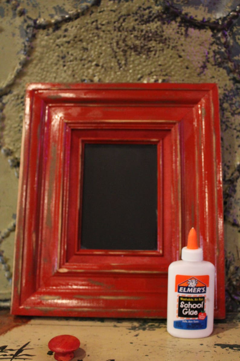 Red Chalk Board With Chalk on Re-purposed Up-cycled | Etsy